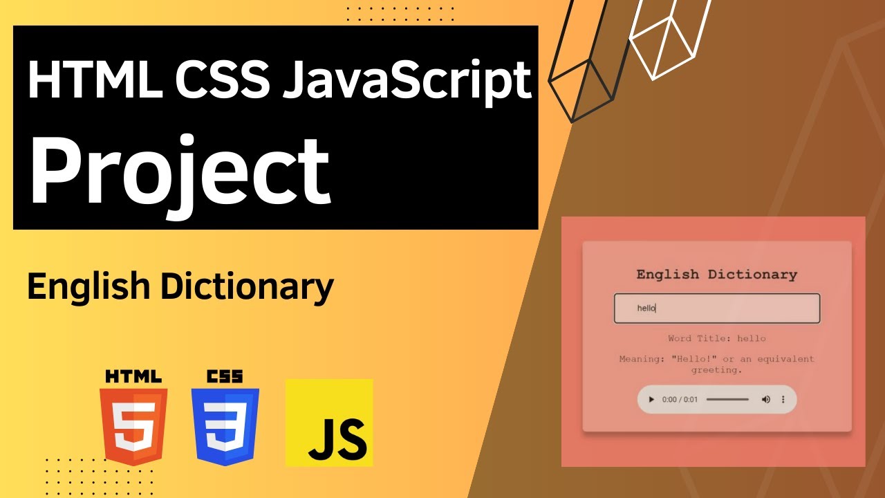 HTML CSS JavaScript Project - English Dictionary