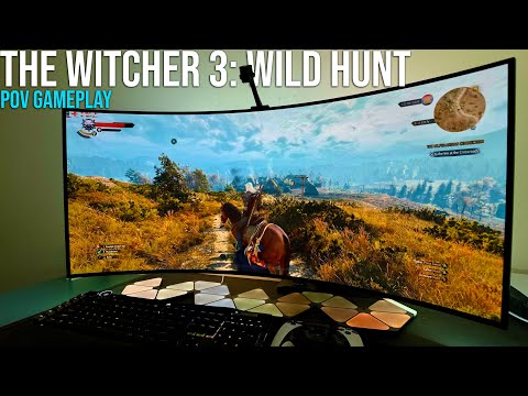 The Witcher 3 Looks INCREDIBLE on a LG 45" UltraWide OLED | BEST Gaming Monitor HDR Gameplay
