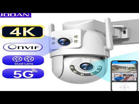 Jooan 4K 8MP HD Wifi PTZ Camera Outdoor 5G Wifi Dual Lens Security IP Cameras 5X Zoom AI T