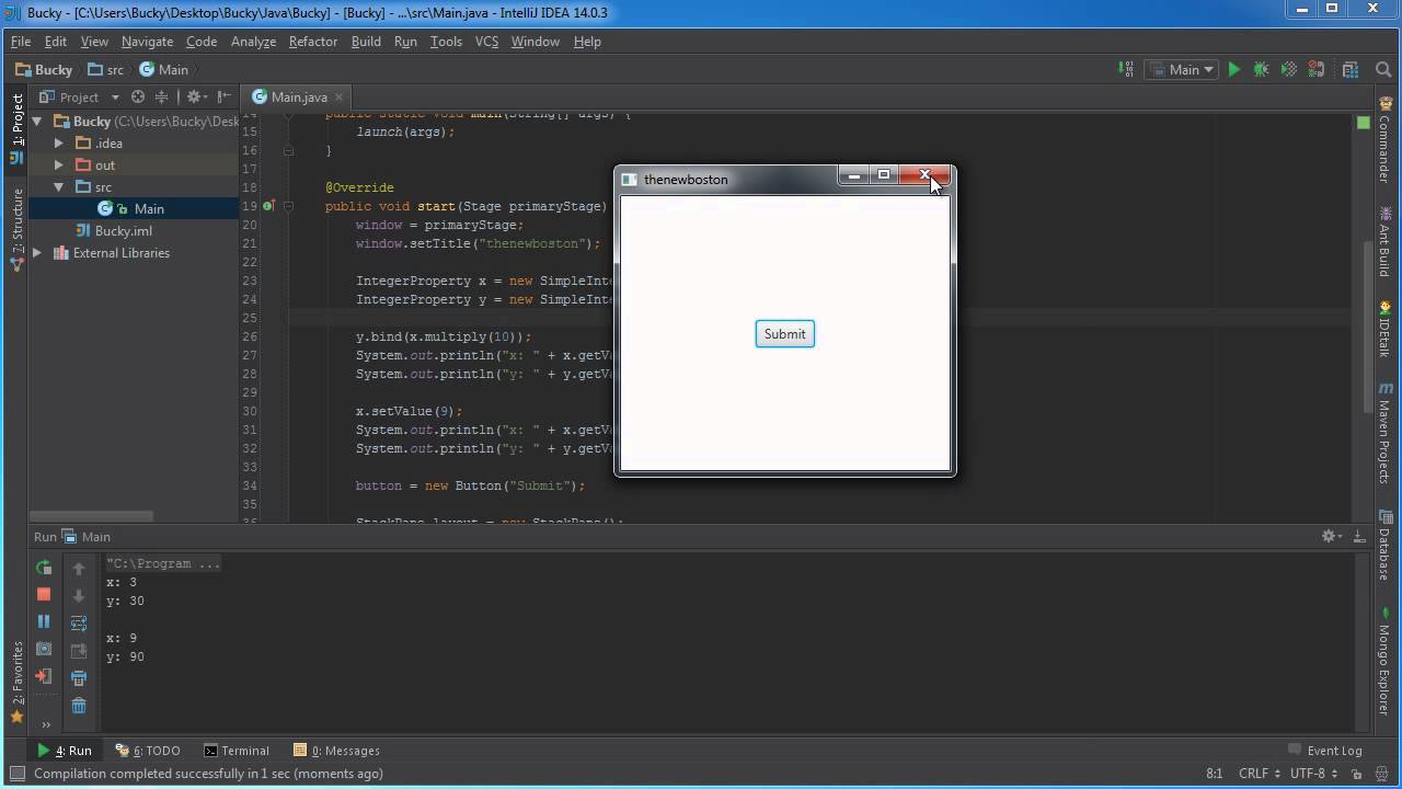 JavaFX Java GUI Tutorial - 29 - Binding