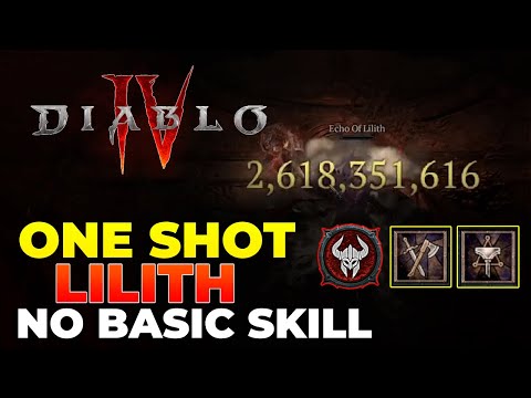 1 SHOT LILITH Barbarian Build No BASIC SKILL - Diablo 4