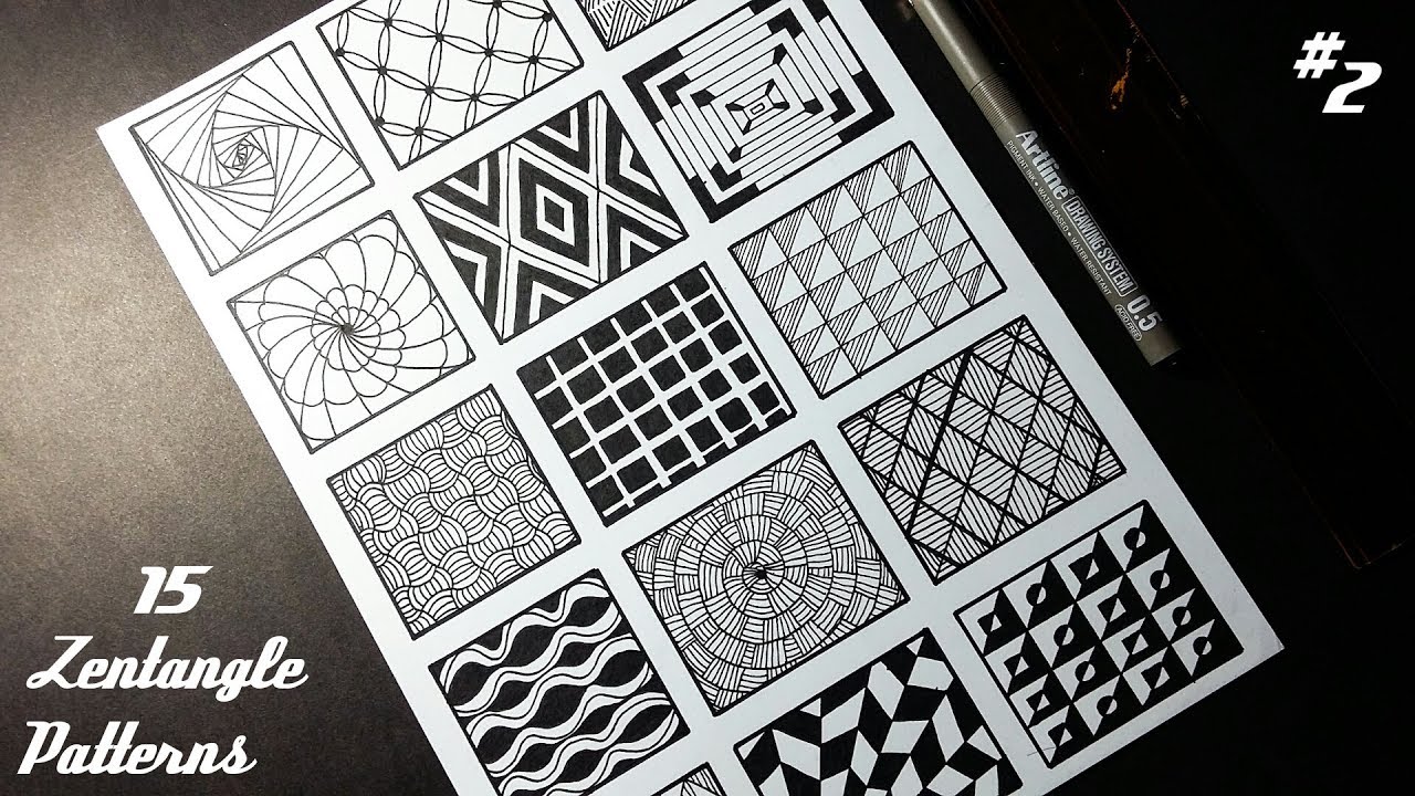 15 Zentangle Patterns | Part 2 | Tutorial