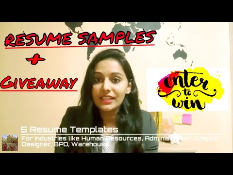 5 Resume Samples to Download + Giveaway | Profile Tips| HR, Admin & Warehouse Explained