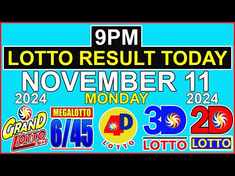 Lotto Result Today 9pm November 11 2024 PCSO