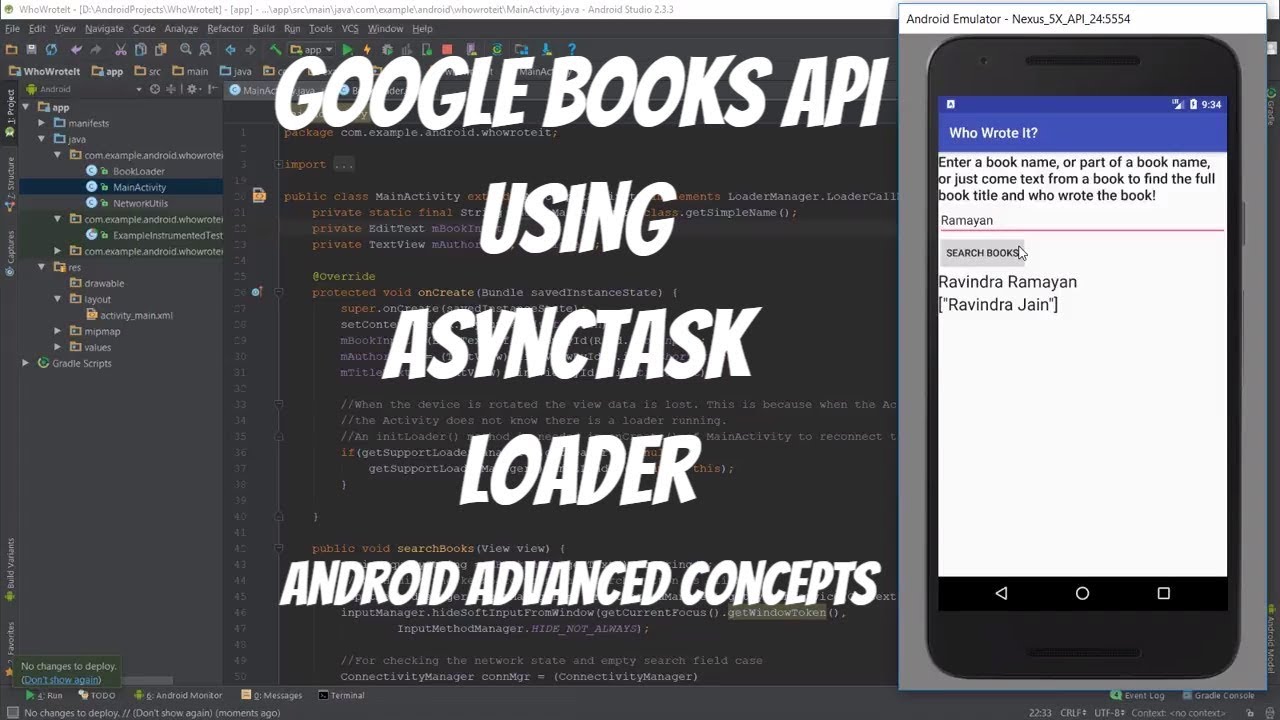 Android AsyncTaskLoader Example - Search Books using Google Books API (Part 2)