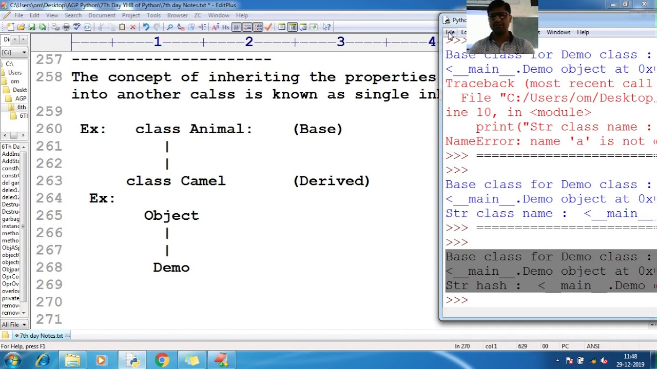 175 Python Inheritance Types Single inheritance Python Programming Tutorial for beginner to advance