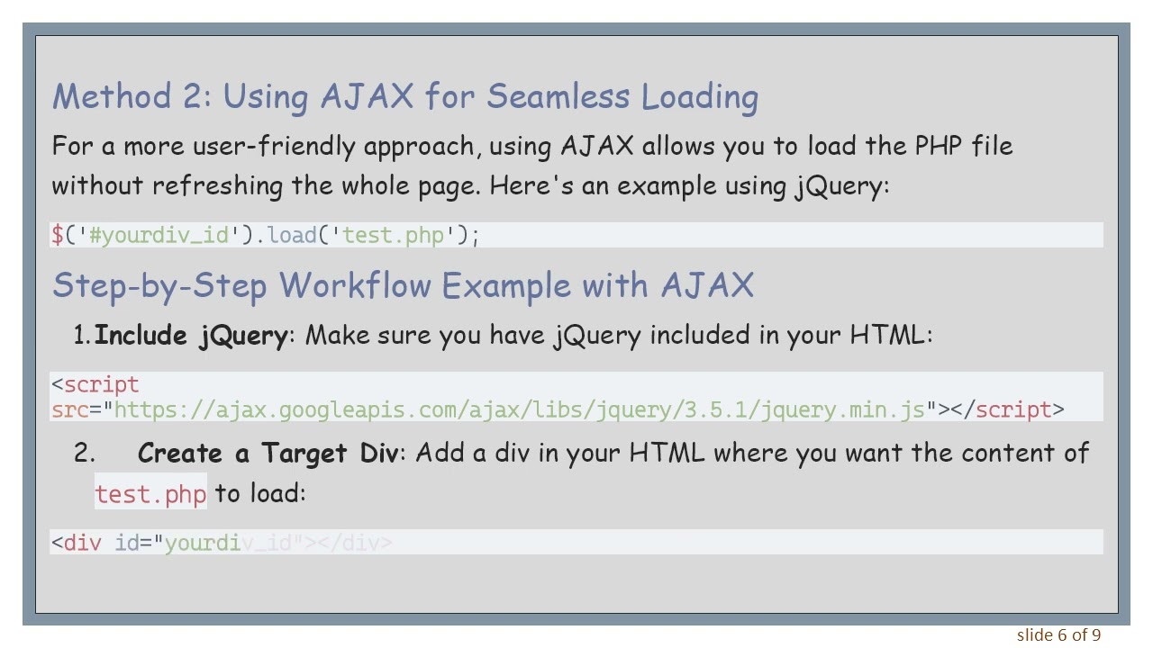 How to Load a PHP File in JavaScript Code