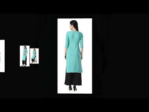 OM SAI LATEST CREATION Designer Rayon Fully Stitched Straight Kurti for Women & Girls on Jeans Palaz