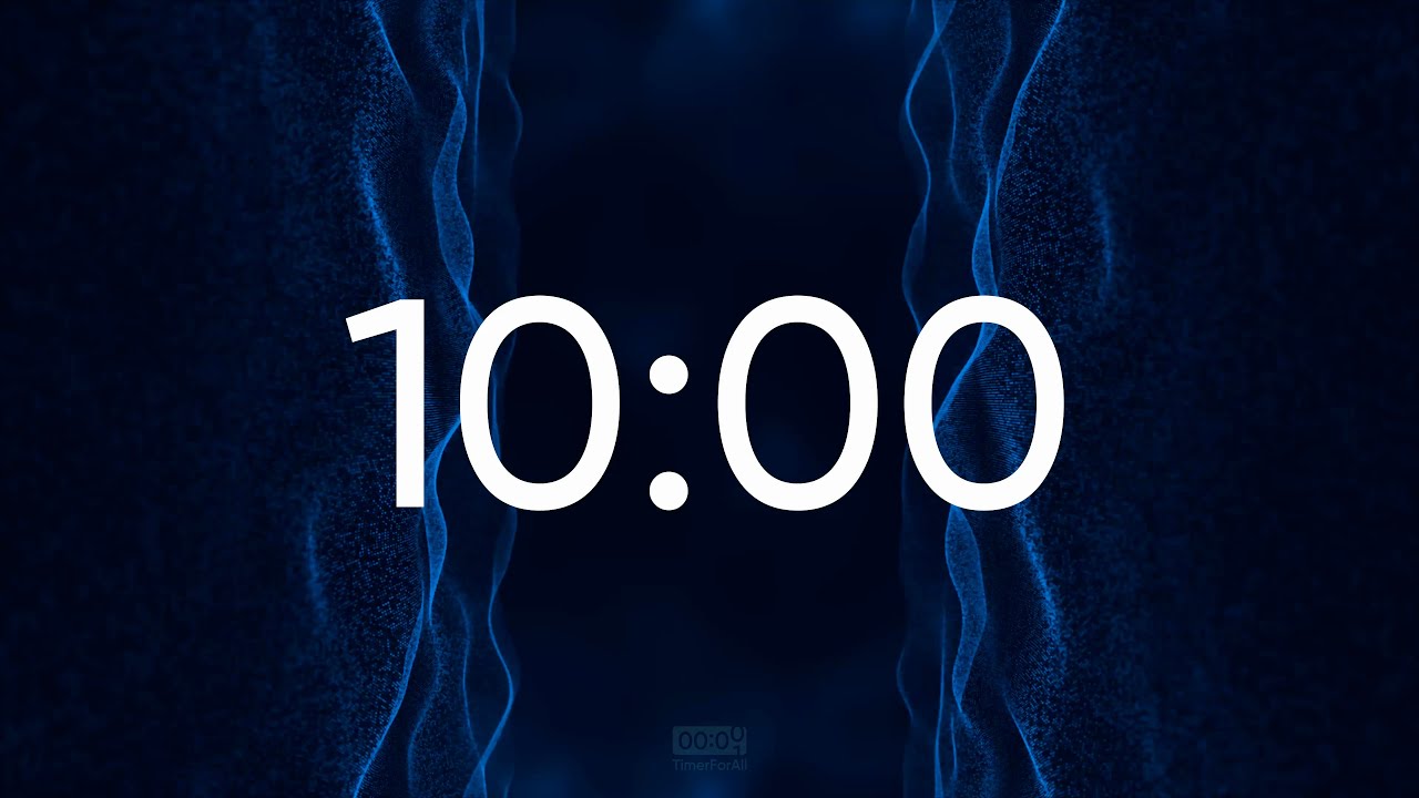 10 Min Timer Countdown - Premium Blue Particle Animation