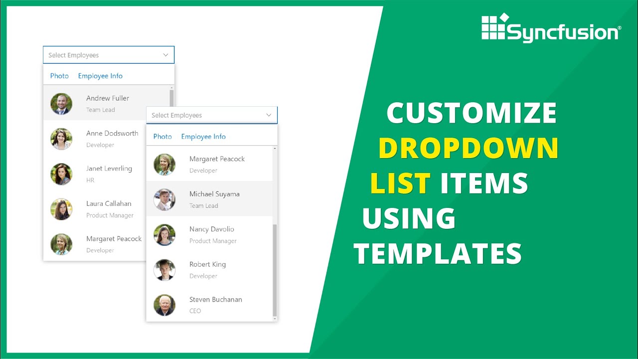 Customize Dropdown List Items Using Templates