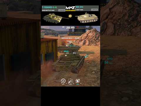 T-55AMD-1 Destroyed WZ-211 Tank 🔥| MWT Tank Battles | Modern Warships Tank #Shorts