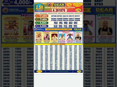 Dear 500 BI Monthly Lottery Result 06:00 PM - 05/11/2022 Today - Subscribe Live Result #dearlottery