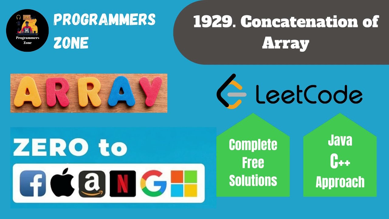 1929. Concatenation of Array | Zero to FAANG Kunal | Assignment Solution | Leetcode | Shapnesh
