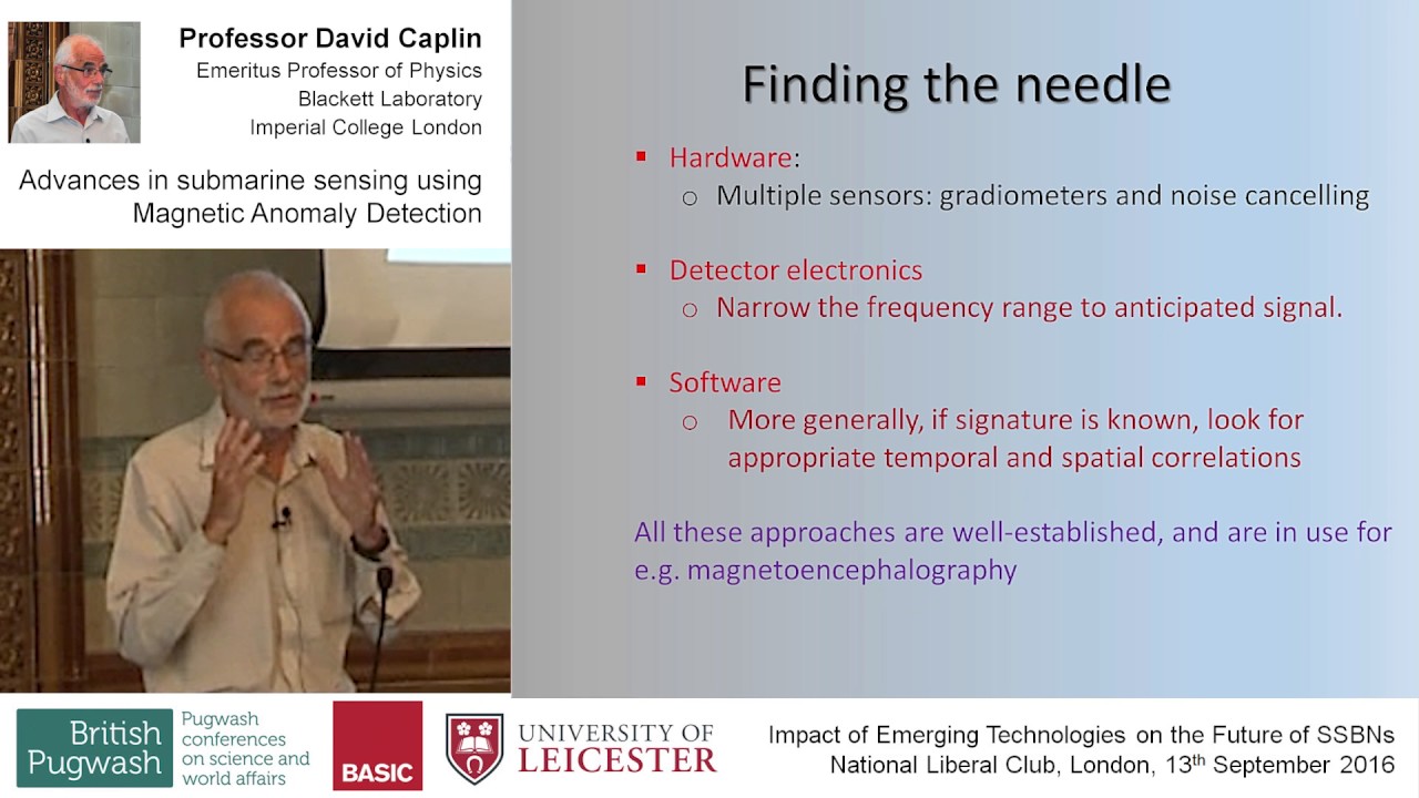 Advances in submarine sensing using Magnetic Anomaly Detection, Prof. David Caplin