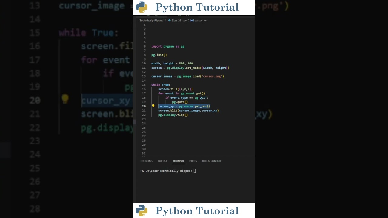 Customized Cursor/Mouse In Pygame | Python Tutorial