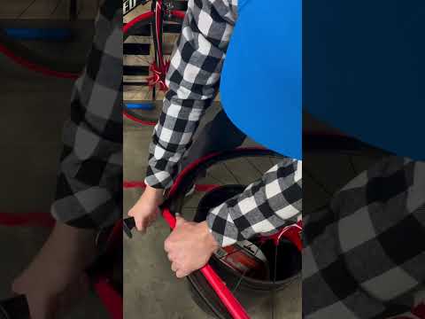 Tannus s⭕️lid tires. A tough install for a tuff, flat free ride. 💪🏻