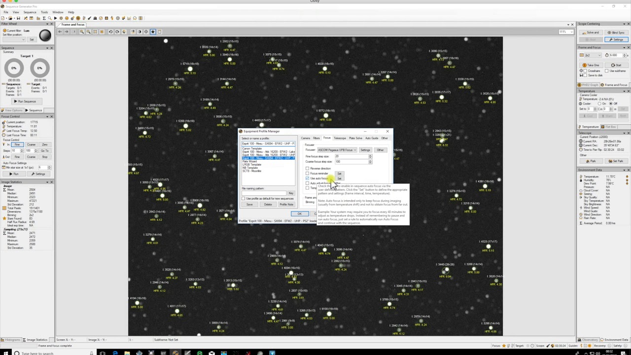 Using Autofocus Packages - General - Main Sequence Software