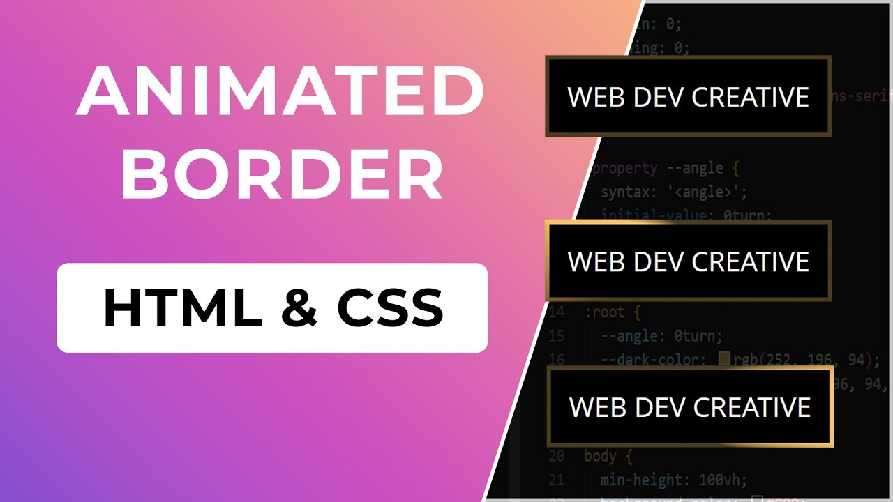 Animated Border using HTML and CSS | Step By Step Tutorial for Beginners