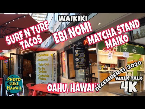 EbiNomi Matcha Stand Maiko Surf N Turf Tacos at Waikiki Marketplace December 11, 2020