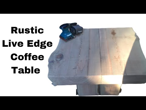 How I Built a Rustic Live Edge Douglas Fir Slab Coffee Table, End Tables & Desk Top