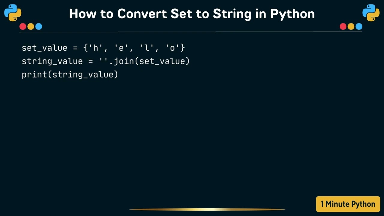 How to Convert Set to String in Python