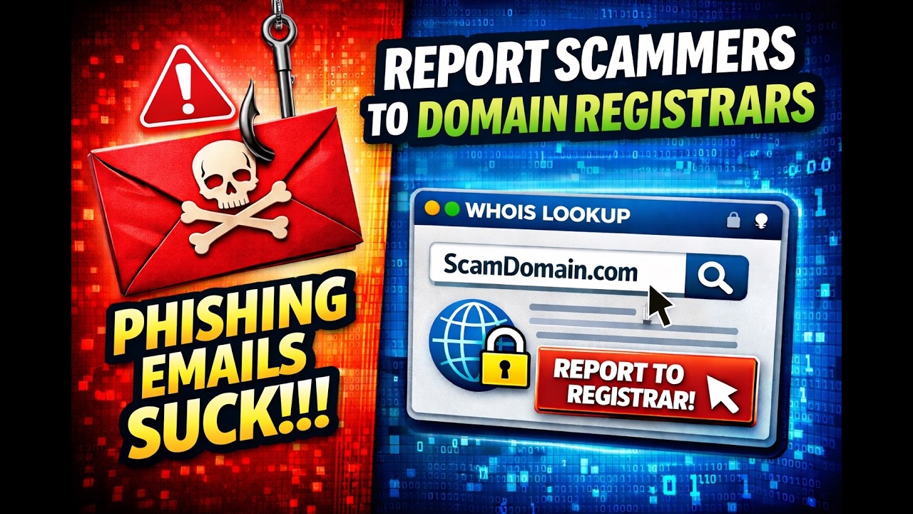 **How to Report Phishing Emails (Gmail) + Use WHOIS to Report the Scam Domain to the Registrar**