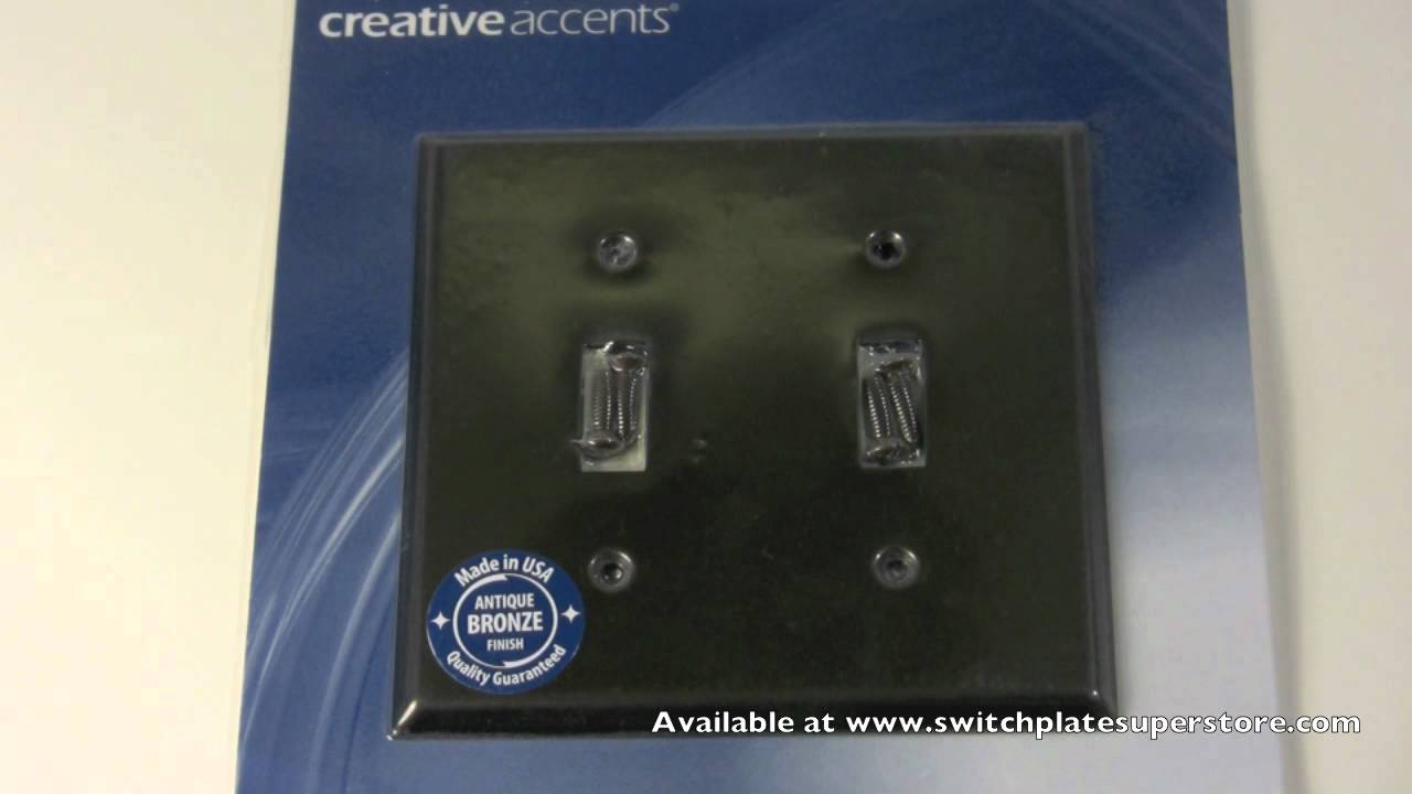 Antique Bronze Steel 2 Toggle Switch Plate Cover