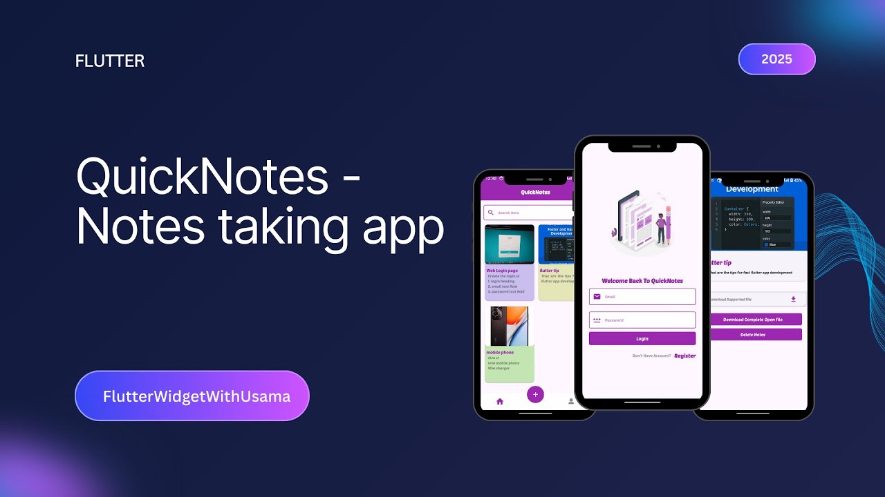 QuickNotes - Notes taking app | Flutter Projects 2025
