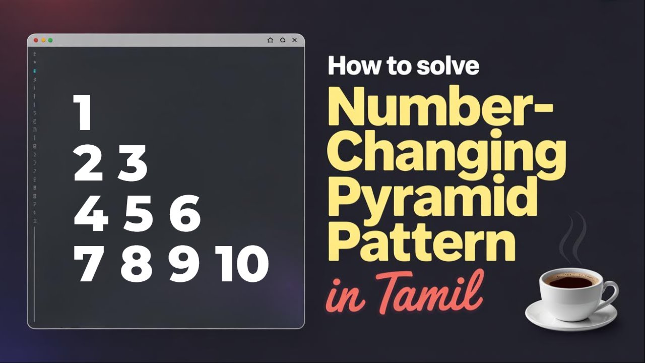 How to Solve Number changing Pyramid Pattern in Java | pattern program in java tamil #codingintamil