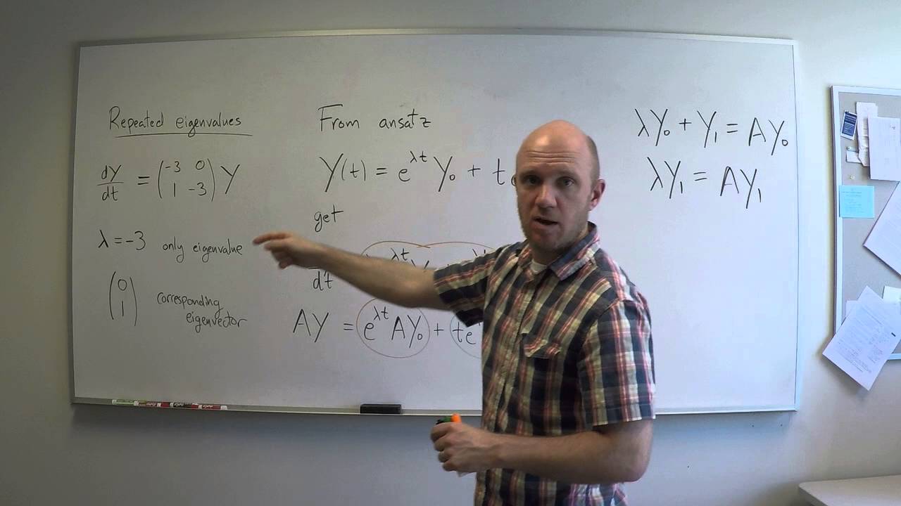 ODE | Repeated eigenvalues explanation and example