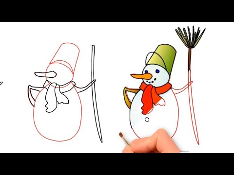 How to draw a snowman, YouTubeKids | How to draw #YouTubeKids