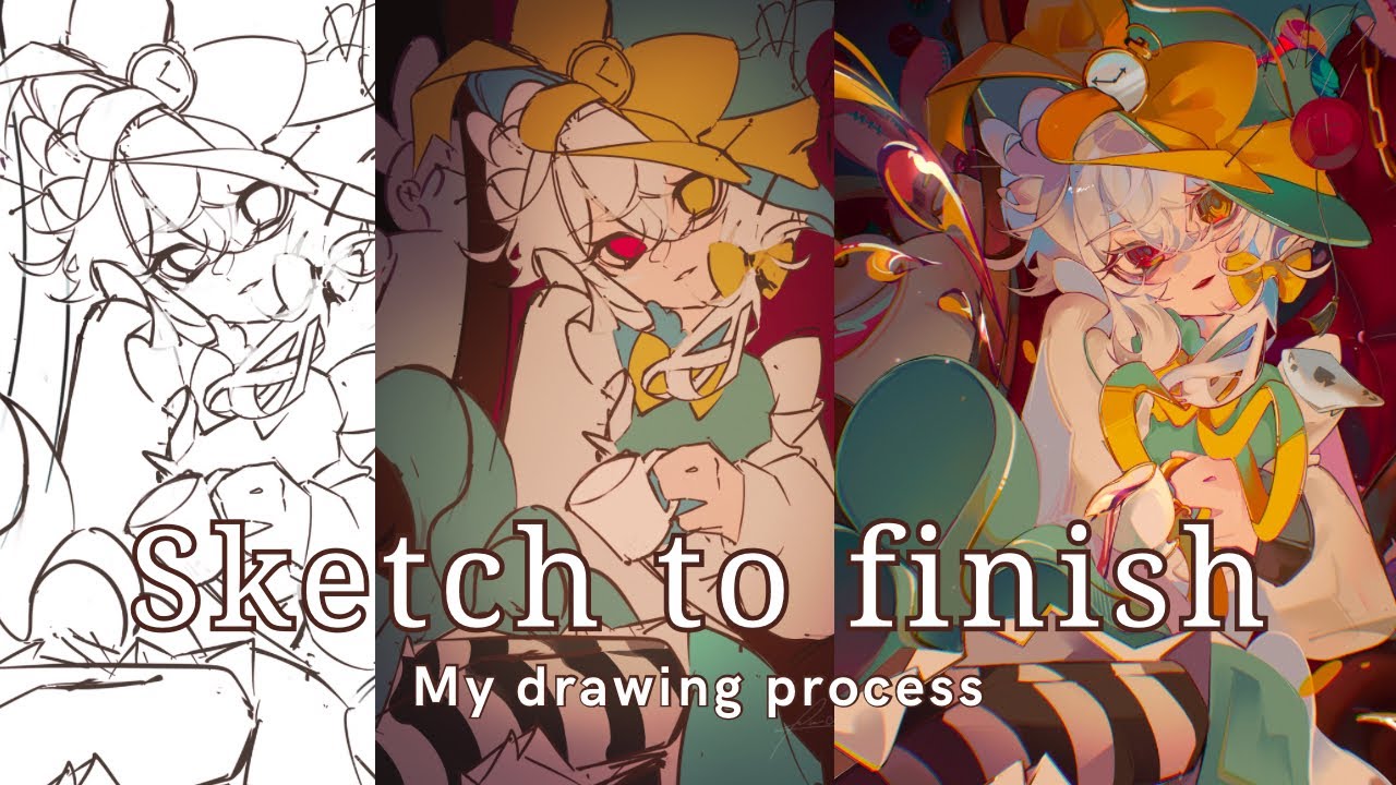How to render ft.myself 🫖 || Sketch to finish drawing process [Procreate]