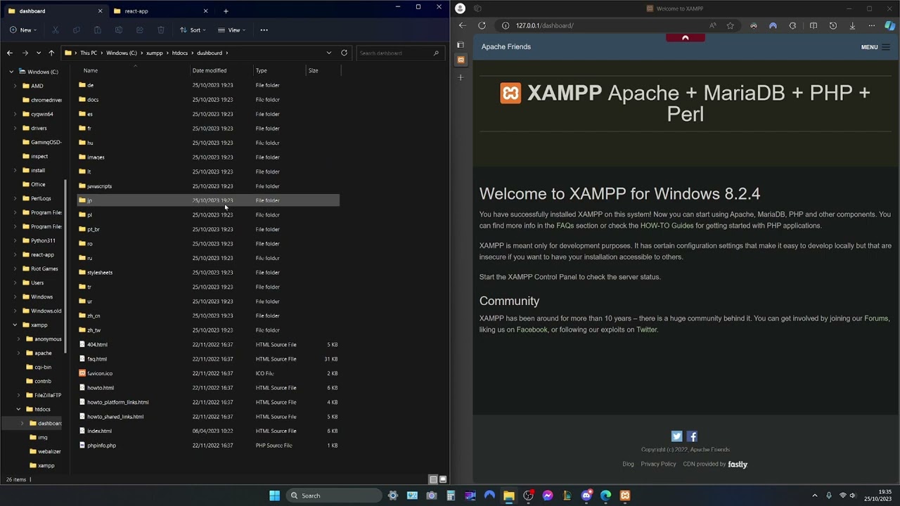 How to launch REACT app with XAMPP localhost [WINDOWS 11]