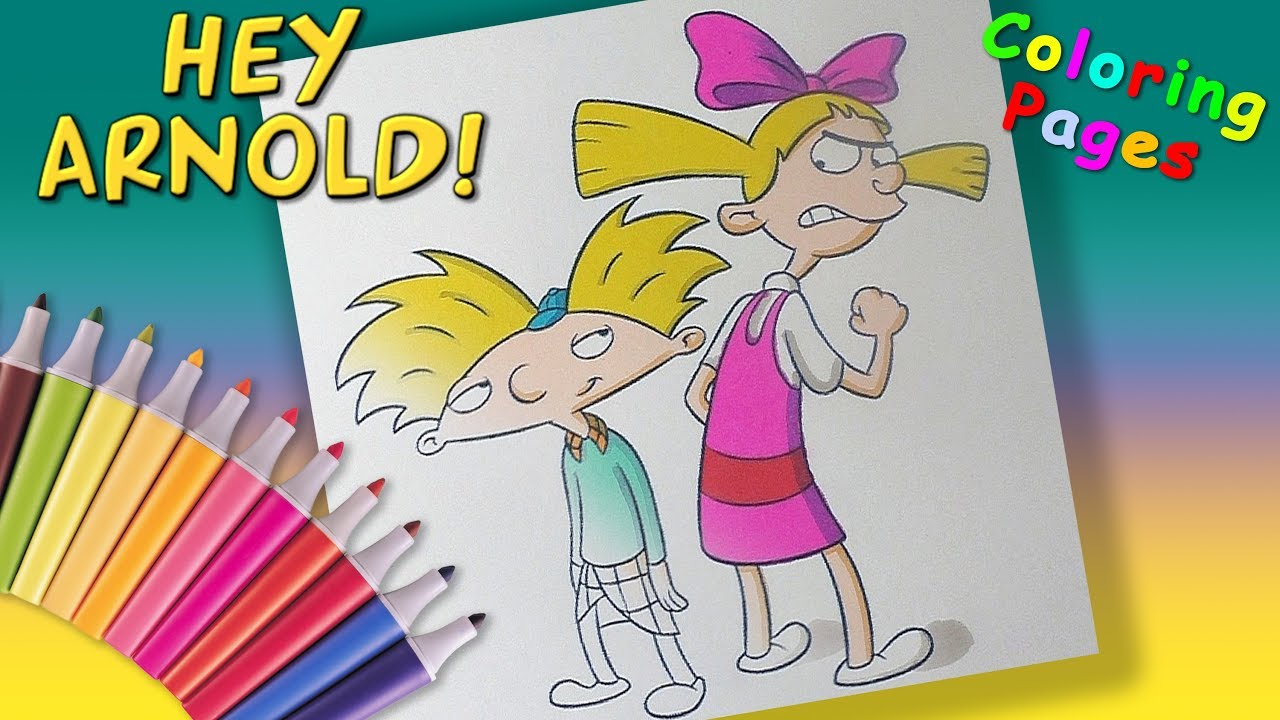 Hey, Arnold #Coloring for Kids  #LearnColors with Helga and Arnold Coloring Book
