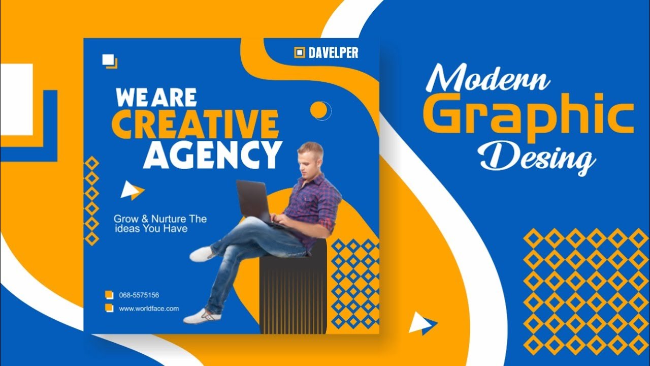 how to creative web development banner graphic design