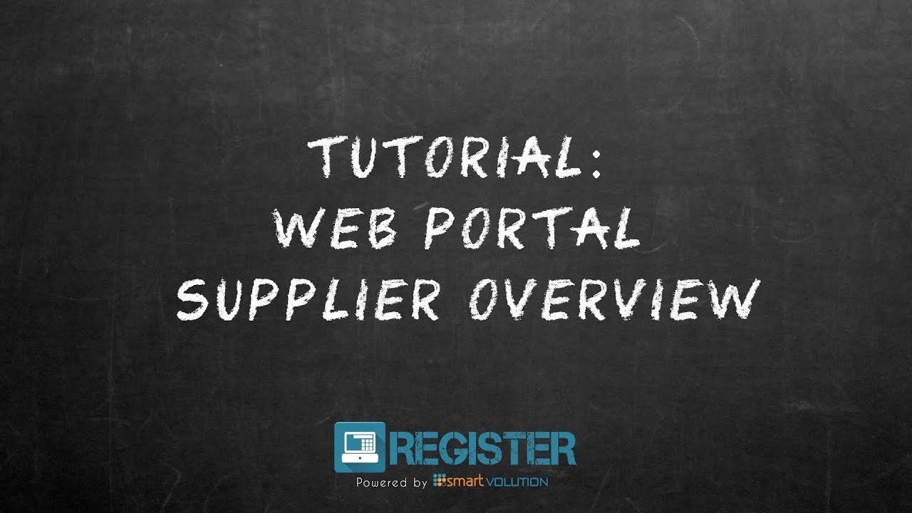 Register Tutorial #20 – Supplier Overview
