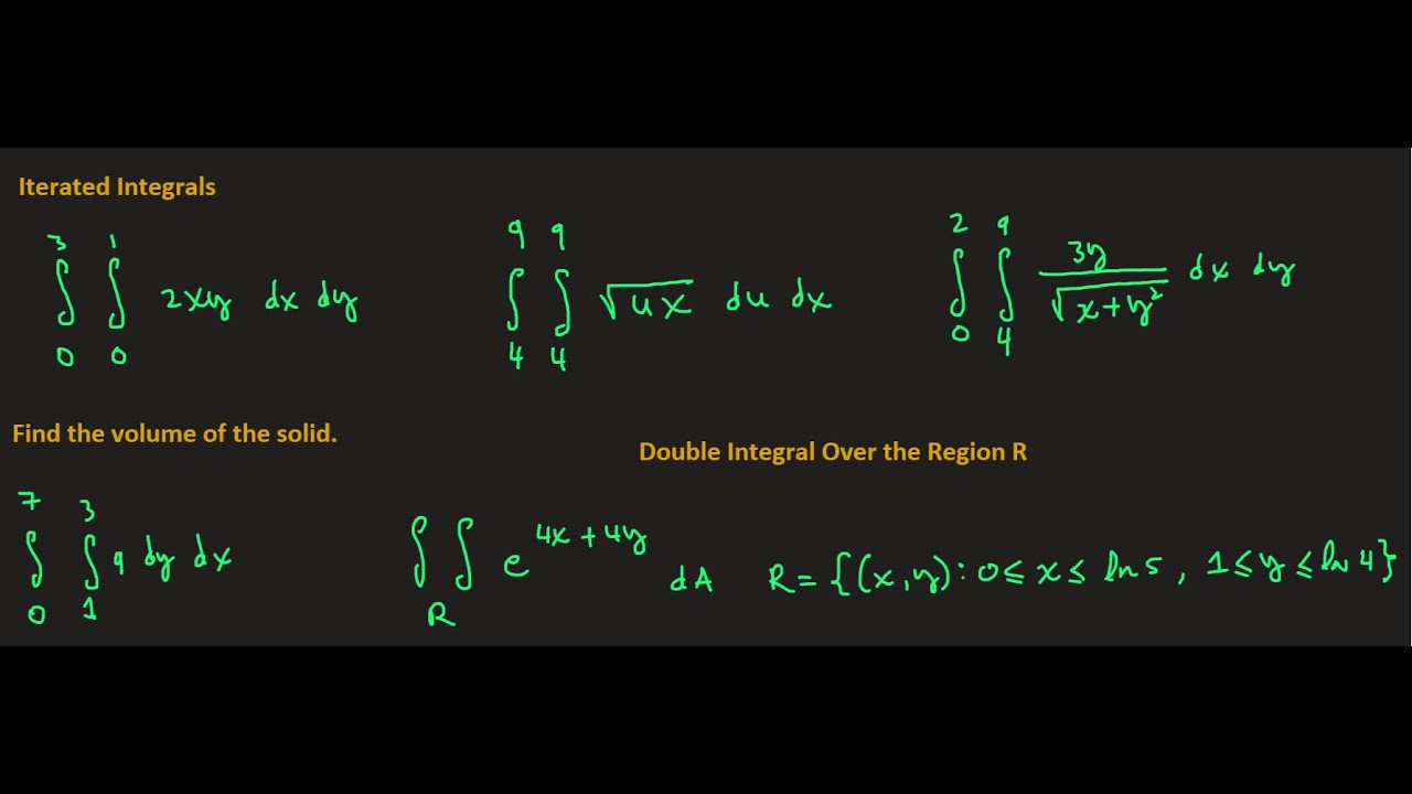 Double Integrals Over Rectangular Regions
