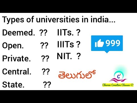 types of universities in india | what is deemed University in telugu