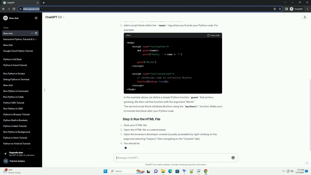 how to run python in javascript