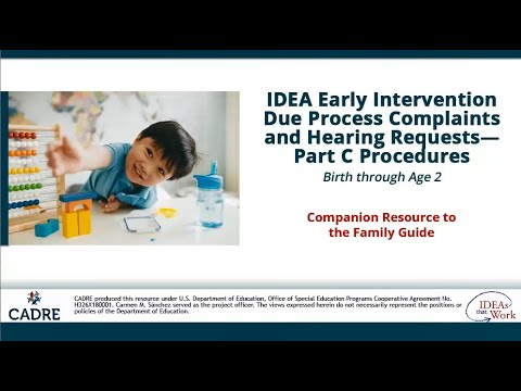IDEA Early Intervention Due Process Complaints and Hearing Requests - Part C Procedures