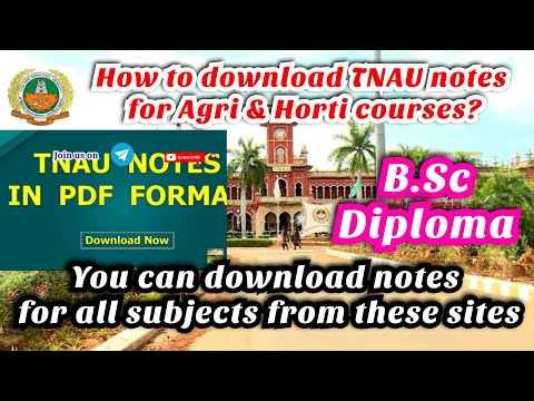 How to download TNAU notes in PDF format for BSc & Diploma Agri & Horti courses? All in single place