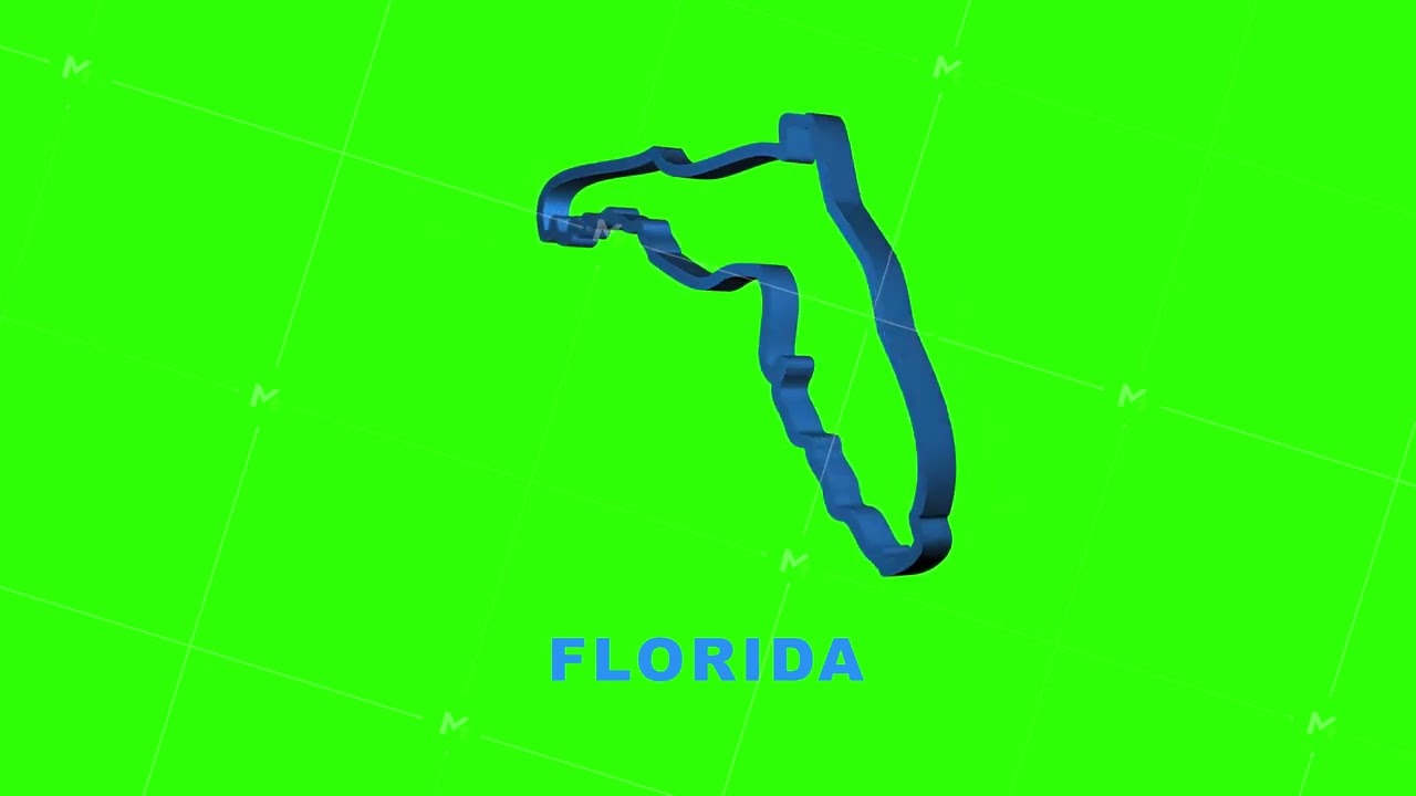 Florida state map outline animation. Motion graphics.