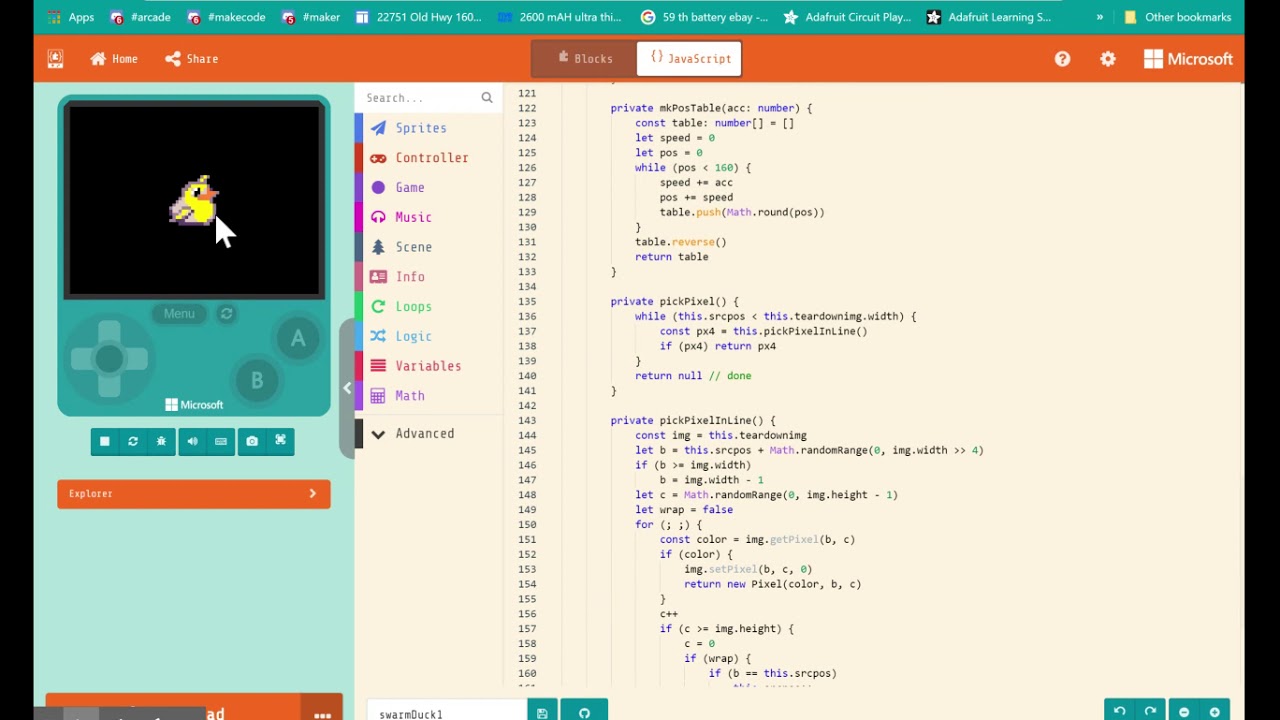 Pixel Swarm Animation with Code , MakeCode Arcade