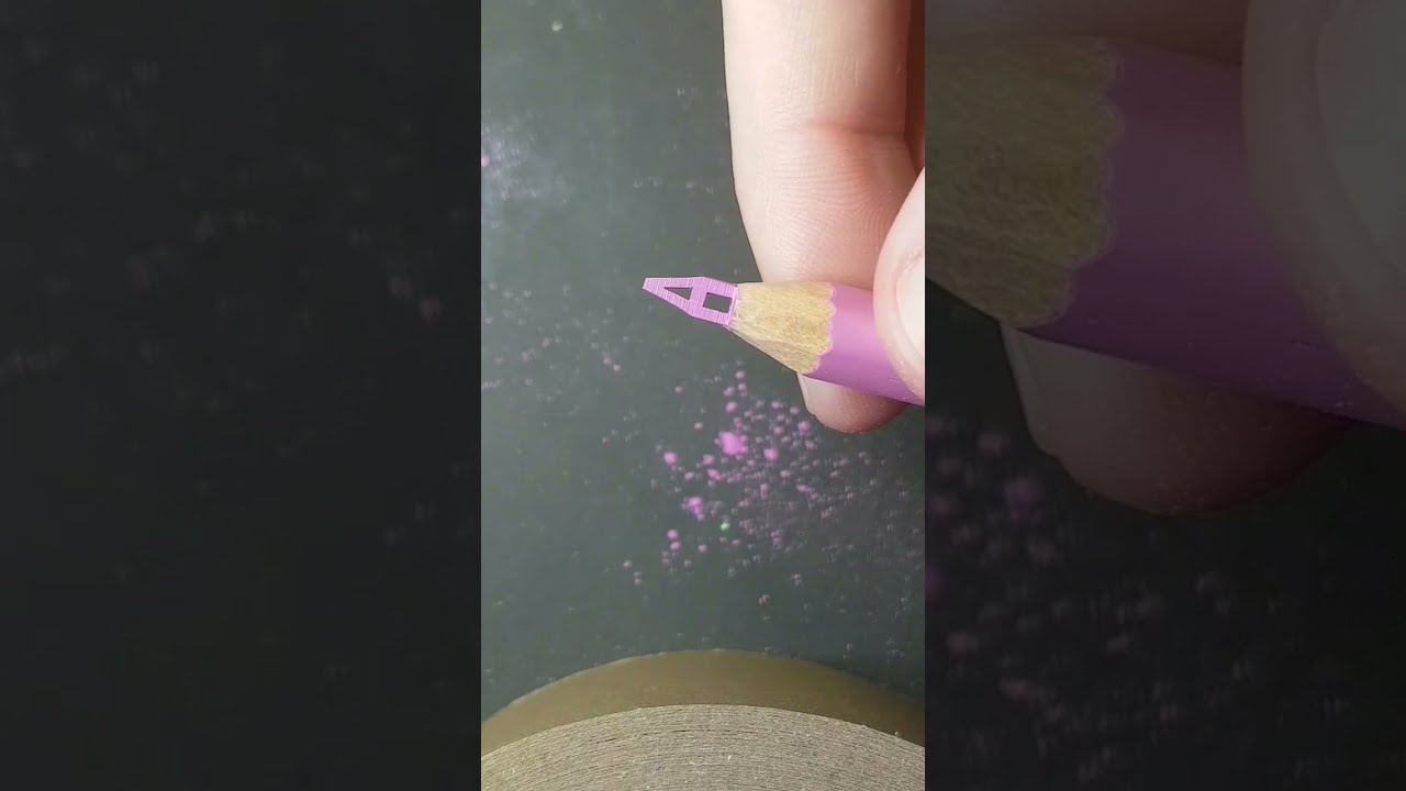Pink Pencil carved into the Letter A, ASMR Style
