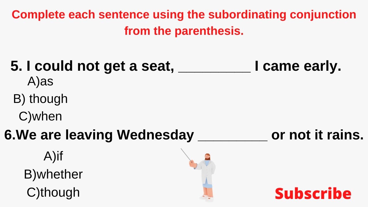 Subordinating Conjunctions |Grammar quiz