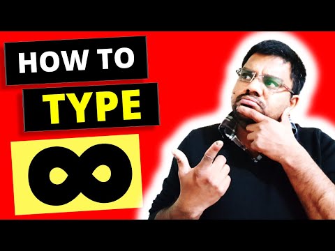 How to type the infinity symbol - [ ∞ ]