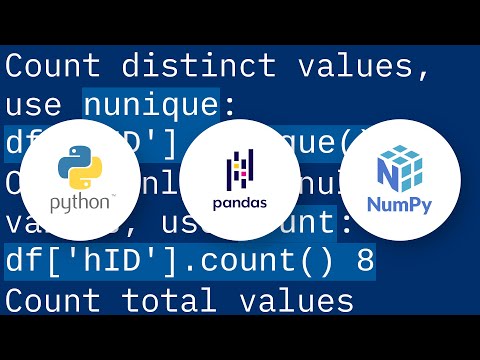 Counting unique values in a column in pandas dataframe like in Qlik?