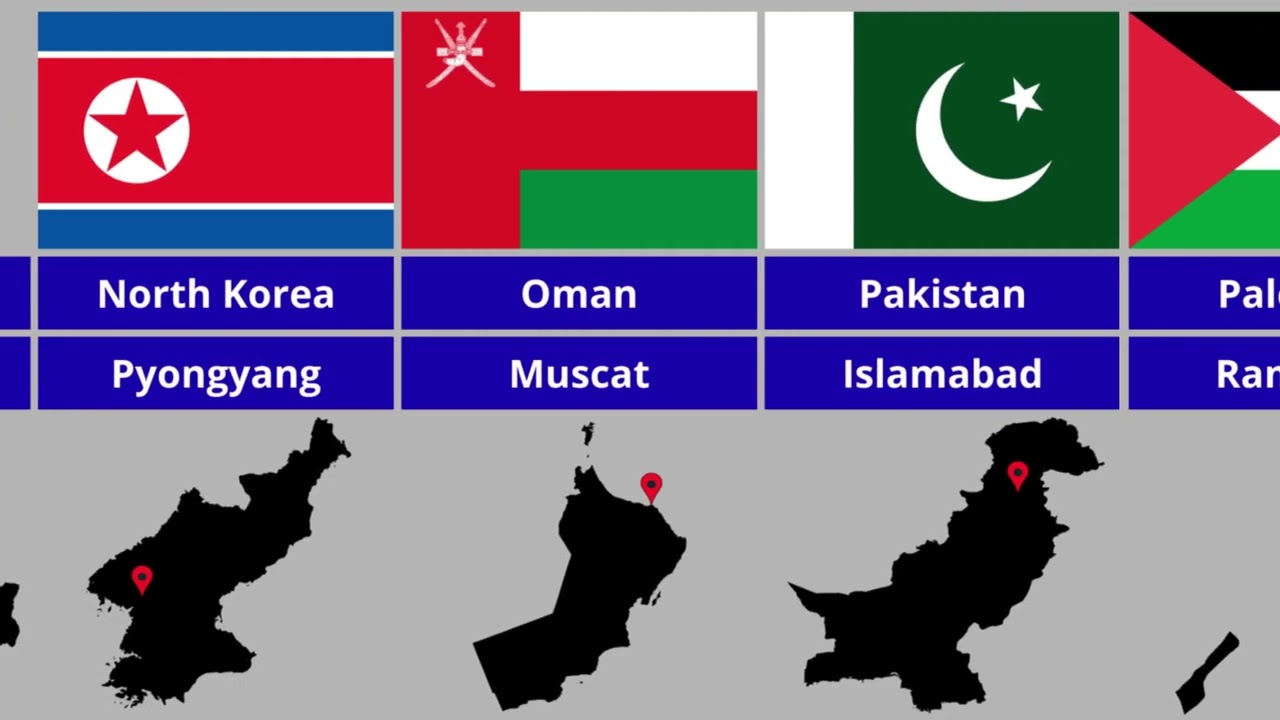 All Asian Capitals with Map Locations