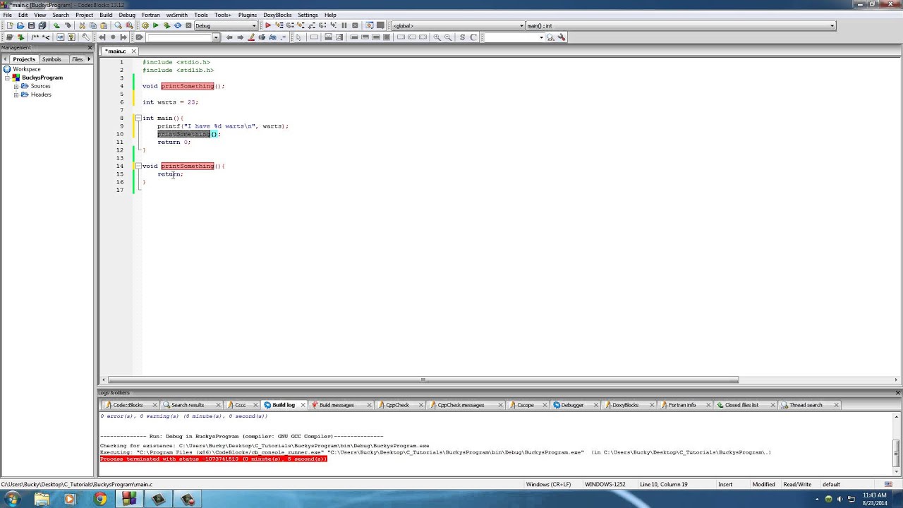 C Programming Tutorial - 55 - Global vs Local Variables