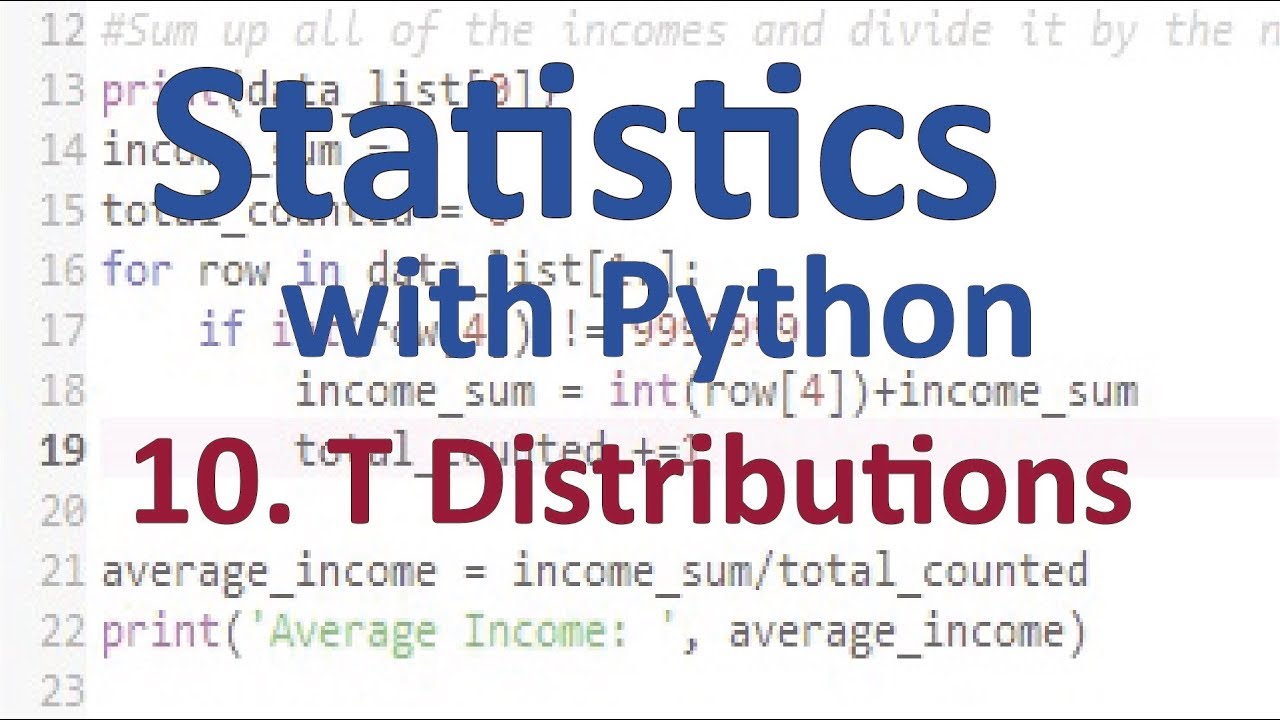 The T Distributions Stats with Python